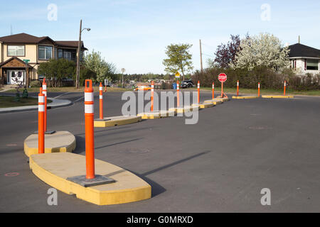 traffic calming in road traffic, slowing down speed for safety traffic ...