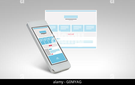 smarthphone with web page design on screen Stock Photo - Alamy