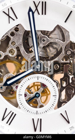 Automatic Men Watch With Visible Mechanism Isolated On White Stock ...