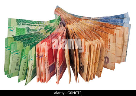 Selection of South African bank notes R10 R50 R100 and R200 Stock Photo ...