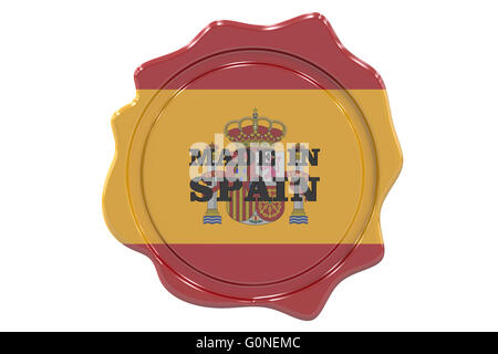 Label seal of made in Spain isolated on white background, 3D rendering ...