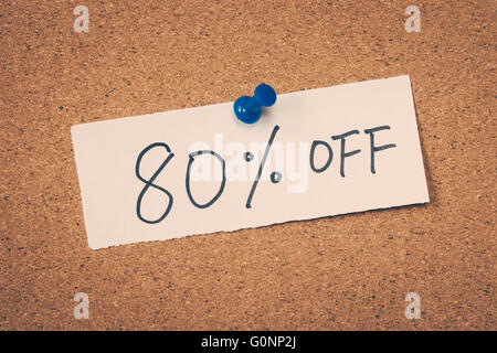 Eighty percent off discount sign made of golden inflatable balloons ...