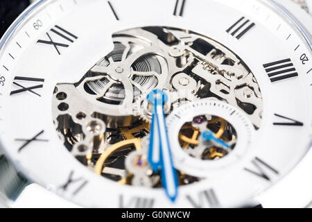 Automatic Men Watch With Visible Mechanism Isolated On White Stock ...