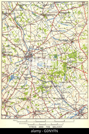 YPRES SALIENT First World War battle lines 1916-1918 Belgium. WARD LOCK ...