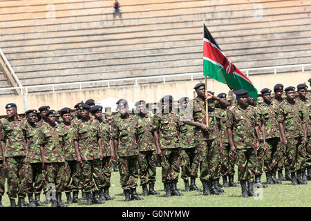 A formation of Rwandan soldiers parade during the launch of the 9th ...