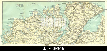 INISHOWEN PENINSULA. Donegal. Vintage map. Lough Foyle. Lough Swilly ...