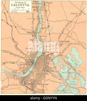 BRITISH INDIA. Calcutta (Kolkata) city plan. Fort William. Residences ...