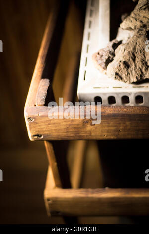 Wood sauna heated rocks heater photo Stock Photo - Alamy