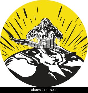 Vector illustration of linocut bird Stock Vector Image & Art - Alamy