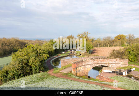 The Worcester and Birmingham Canal at Tardebigge in Worcester.The 30 ...
