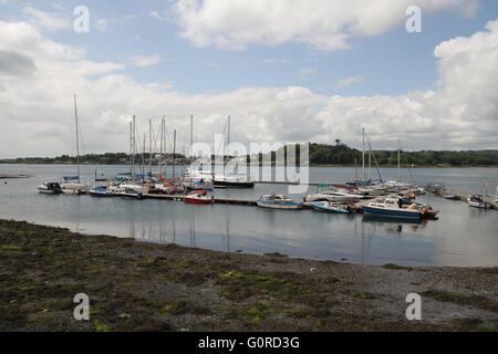 Yacht marina at the seaside village of Portaferry on Strangford Lough ...
