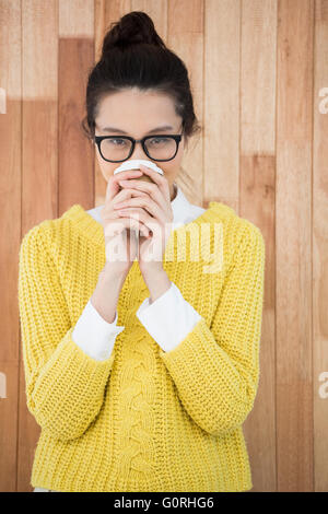 Hipster drinking coffee Stock Photo - Alamy