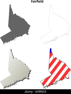 Fairfield County (Connecticut) outline map set Stock Vector Image & Art ...