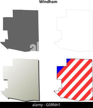 Windham County (Connecticut) outline map set Stock Vector Image & Art ...