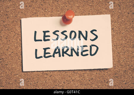 Word writing text Lessons Learned. Business photo showcasing experiences distilled project that ...