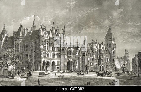 Royal Courts of Justice, London, Victorian period Stock Photo ...