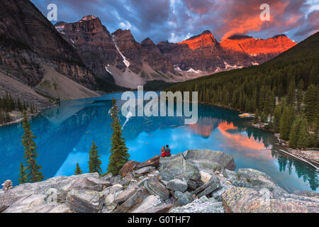 Banff National Park, AB, Canada November 9, 2017 A wooden cabin in ...