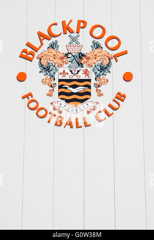 Blackpool Football Club main building showing the club name and emblem ...