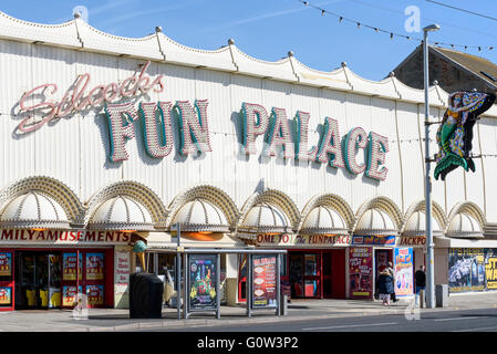 The Palace amusement arcade on the promenade in the coastal resort town ...
