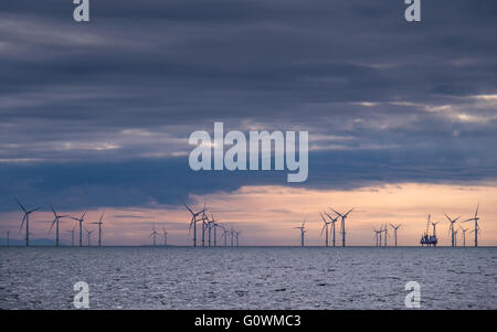 Walney 1 Offshore Wind Farm off the coast of Barrow-in-Furness in the ...