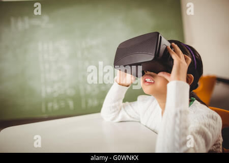 Girl wearing virtual reality glasses Stock Photo - Alamy