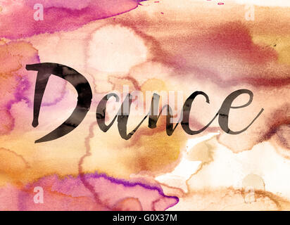 The word "Ballet" concept and theme painted in watercolor ink on a ...