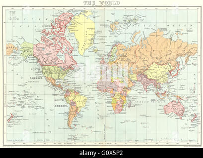 Political world map Mercator projection Stock Photo - Alamy