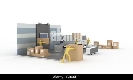 Exhibition booth set up, 3d illustration Stock Photo - Alamy
