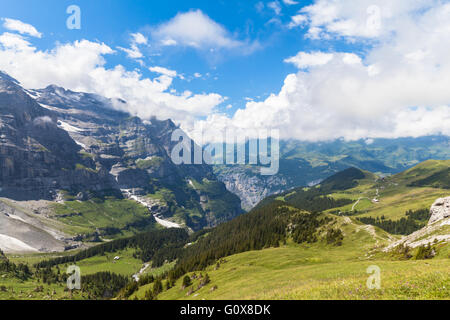View on the hiking path at haaregg, near Eiger, Grindelwald ...