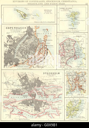 Environs of Christiania (Oslo) & Stockholm. Scandinavia Norway Sweden ...
