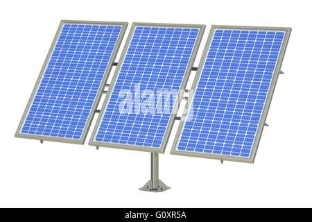 3D rendering of solar panels with sunlight isolated on white background ...
