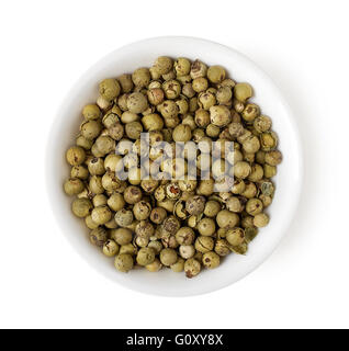 White ground pepper and whole peppercorn spice isolated on white ...
