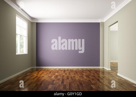 Interior empty room 3D rendering Stock Photo - Alamy
