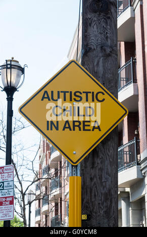 Warning sign for autistic child in rural area near Benton Harbor ...