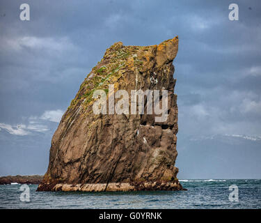 August 3, 2015 - The rugged rocky volcanic coastal landscape of Heimaey ...