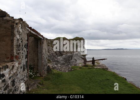 Kilbane castle, Larry Bane Head, Boheeshane Bay, Co. Antrim, Northern ...