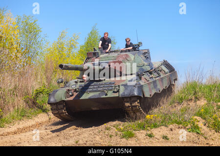 german leopard 1 a 5 tank drives on track on a motortechnic festival ...