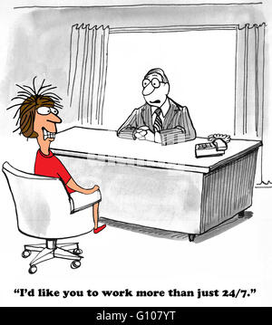 Business cartoon about a boss with unrealistic expectations Stock Photo ...
