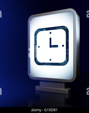 Timeline concept: Watch on billboard background Stock Photo - Alamy
