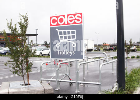 Coles Australia Supermarket Trolleys Stock Photo - Alamy