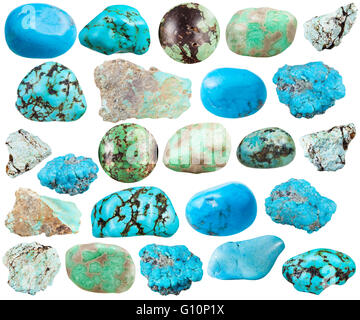 set of various blue howlite (turquenite, turquonite, turquoise ...