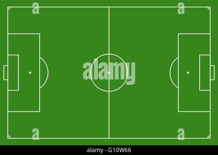 Soccer field or football field plan with dimensions . Vector ...