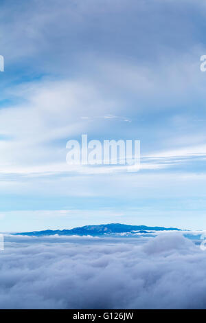 Cloud inversion layer between Tenerife and La Gomera viewed from above ...