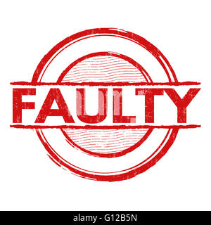 Faulty grunge rubber stamp on white background, vector illustration ...