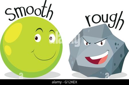 Opposite adjectives smooth and rough Stock Vector Image & Art - Alamy