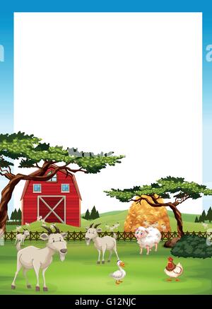 Border template design with farm animals Stock Vector Image & Art - Alamy