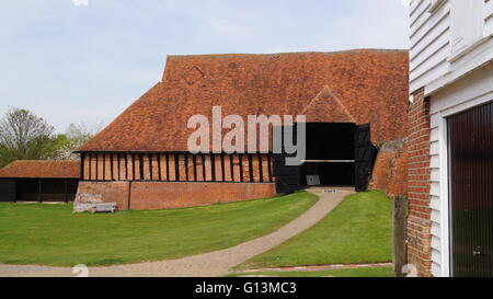 The medieval wooden wheat barn at Cressing Temple between Witham and ...