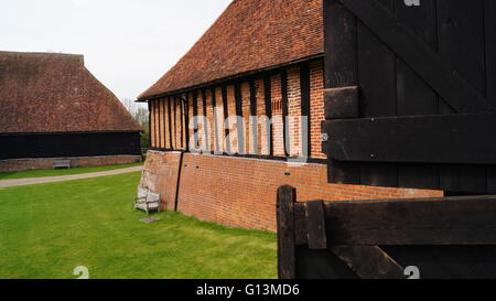 The medieval wooden wheat barn at Cressing Temple between Witham and ...