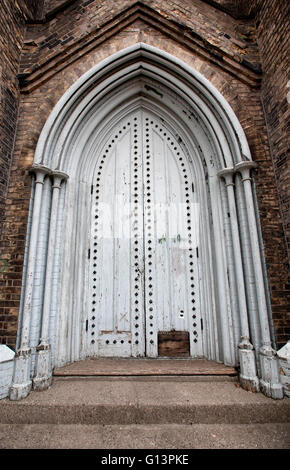 Old Church Doors and Gothic Architecture, in the UK Stock Photo - Alamy