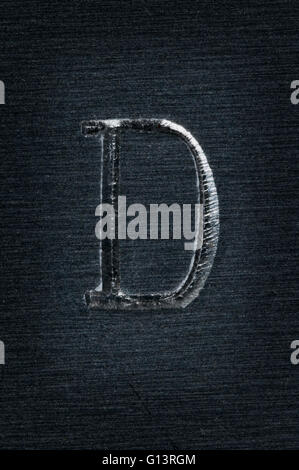 Macro view of a single letter "C" stamped in black metal Stock Photo ...